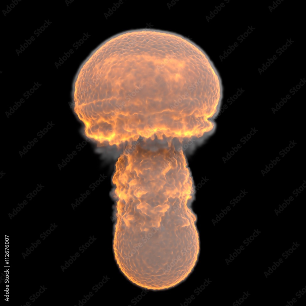 Realistic fiery explosion.Isolated on black background. Stock ...