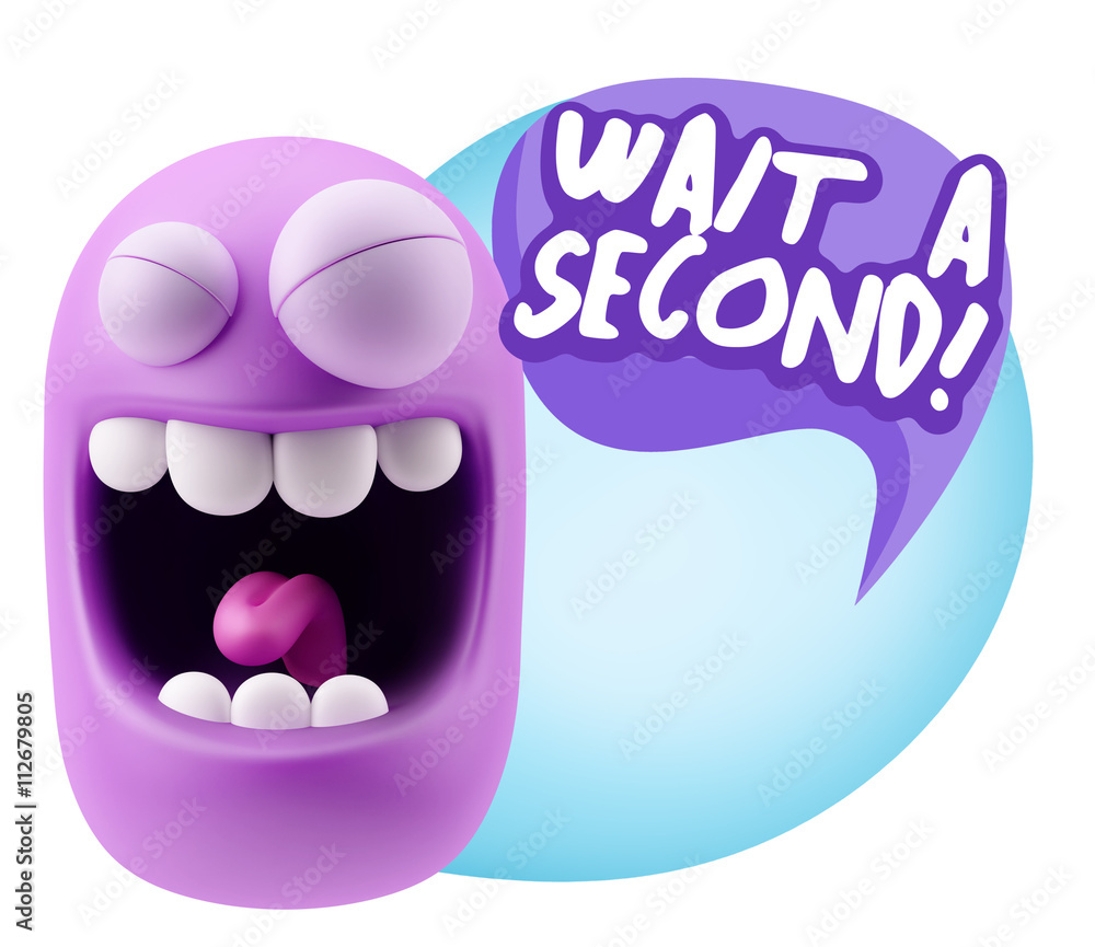 3d Illustration Laughing Character Emoji Expression saying Wait Stock ...