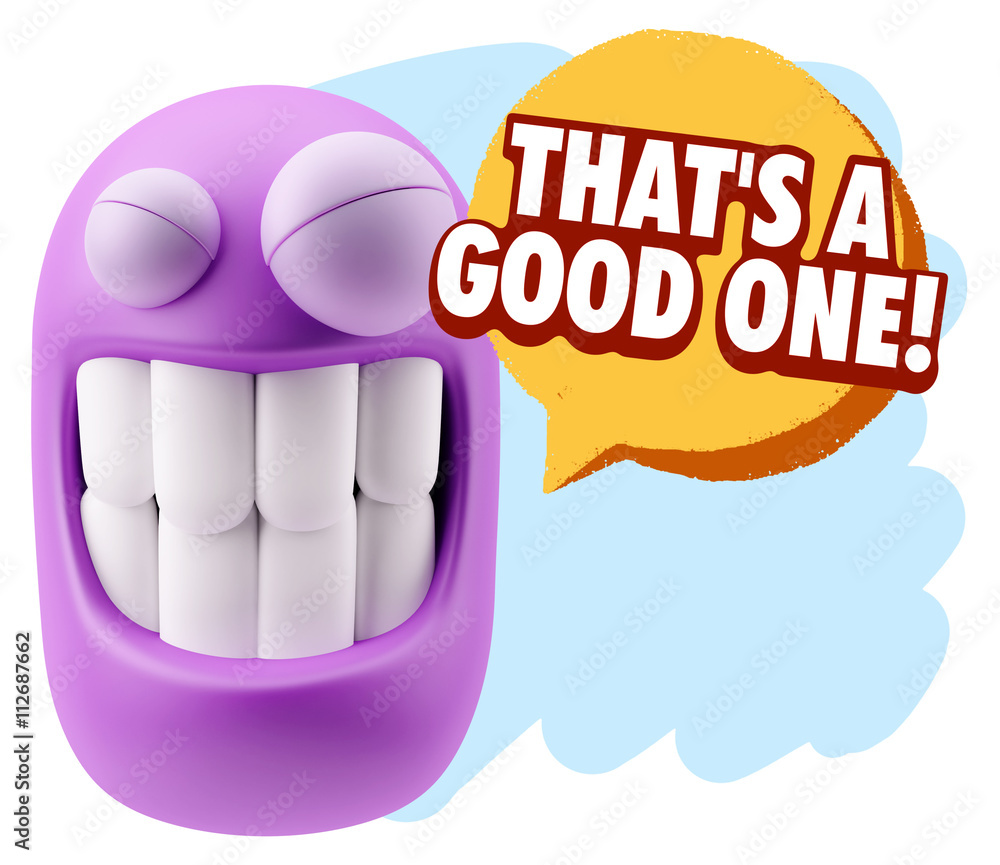 3d Illustration Laughing Character Emoji Expression saying That' Stock ...