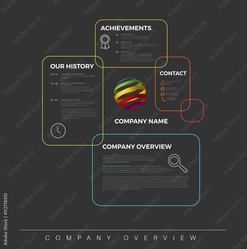 Company infographic overview design template Stock Vector | Adobe Stock
