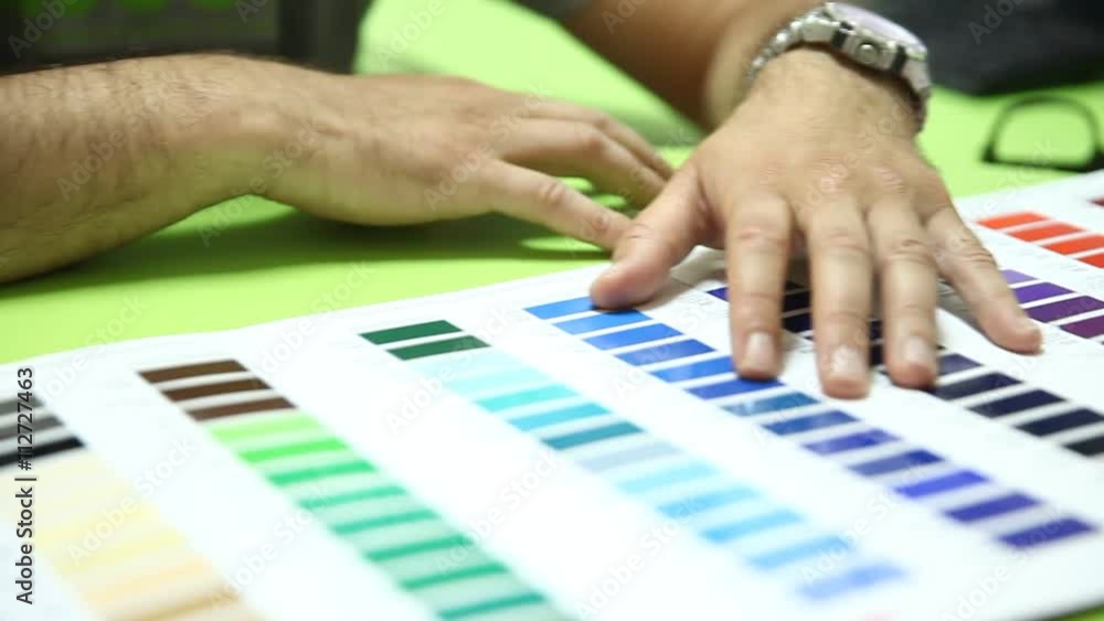 selecting colors on the color chart Stock Video | Adobe Stock