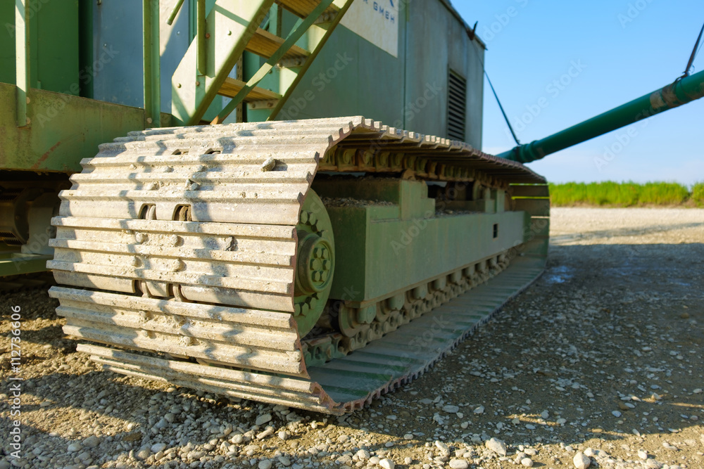 Raupe Bagger am Baggersee Stock Photo | Adobe Stock