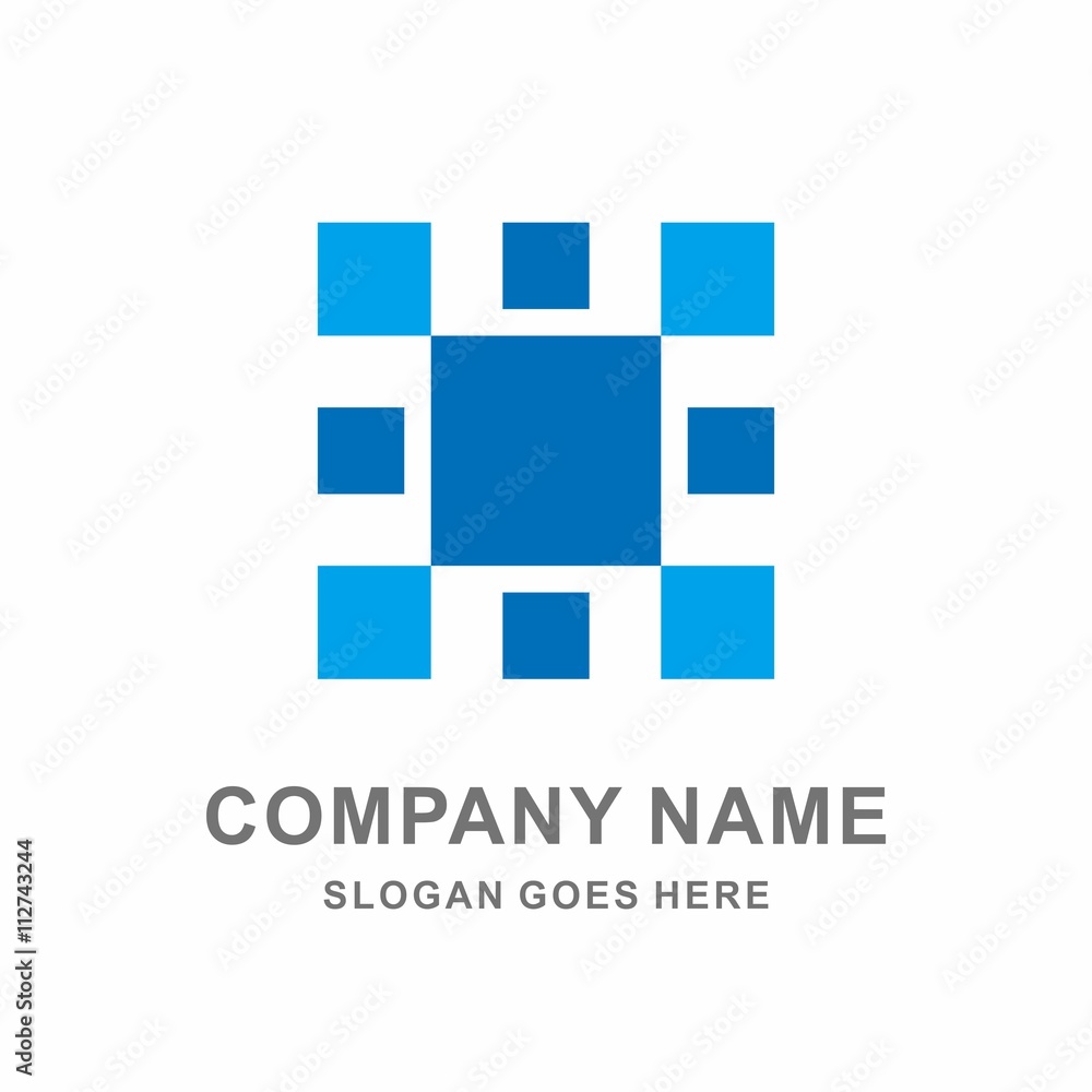 Geometric Square Shape Vector Logo Template Stock-Vektorgrafik | Adobe ...