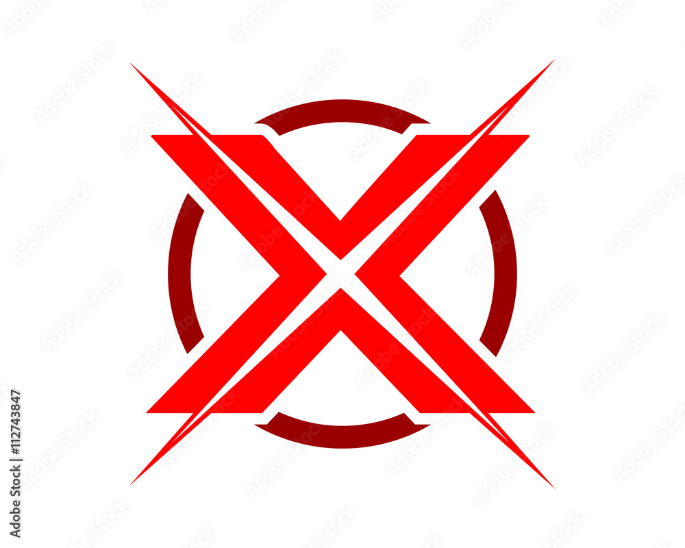 Initial X Red Emblem Stock Vector | Adobe Stock