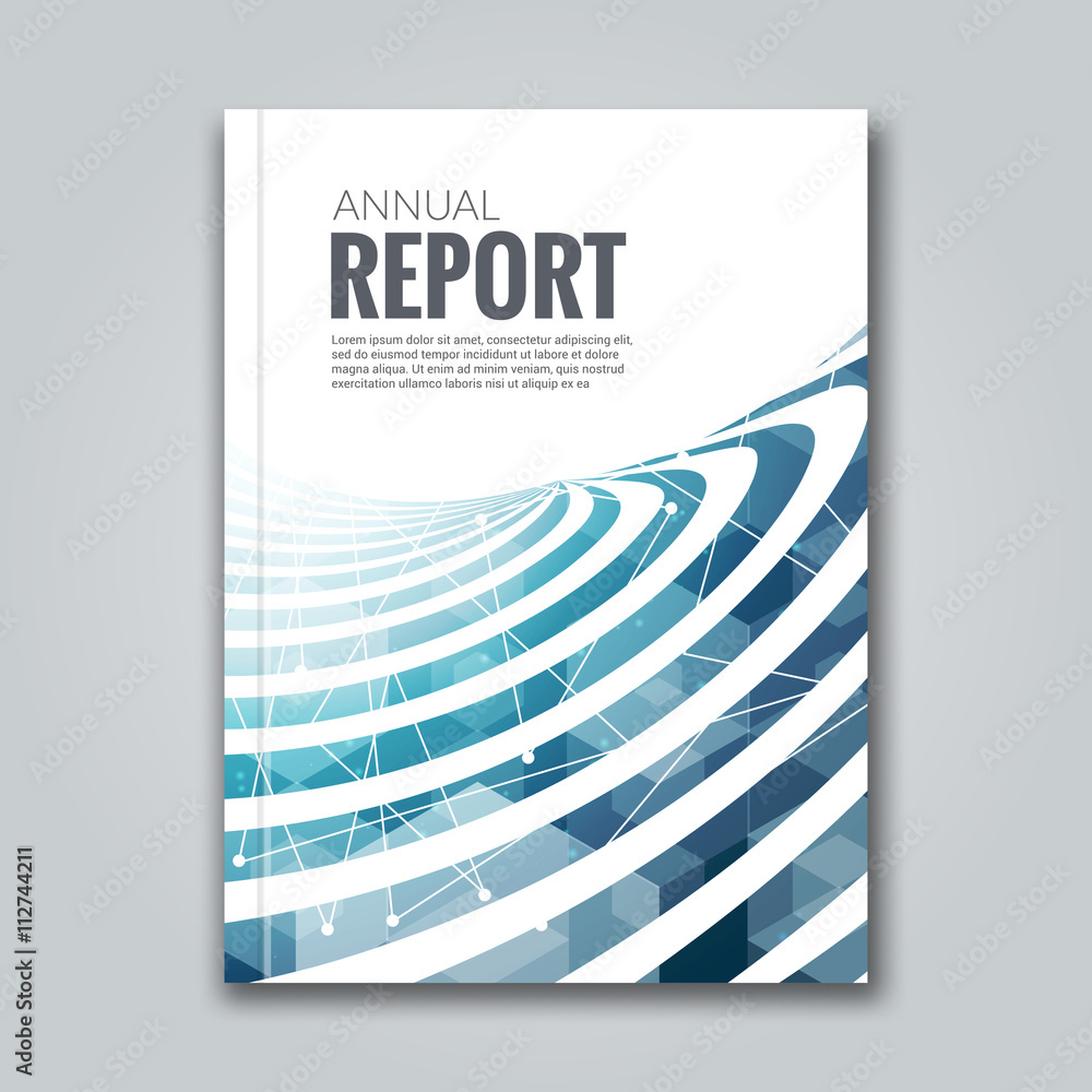 Cover Report Business Colorful Blue Stripes Triangle Hexagonal ...