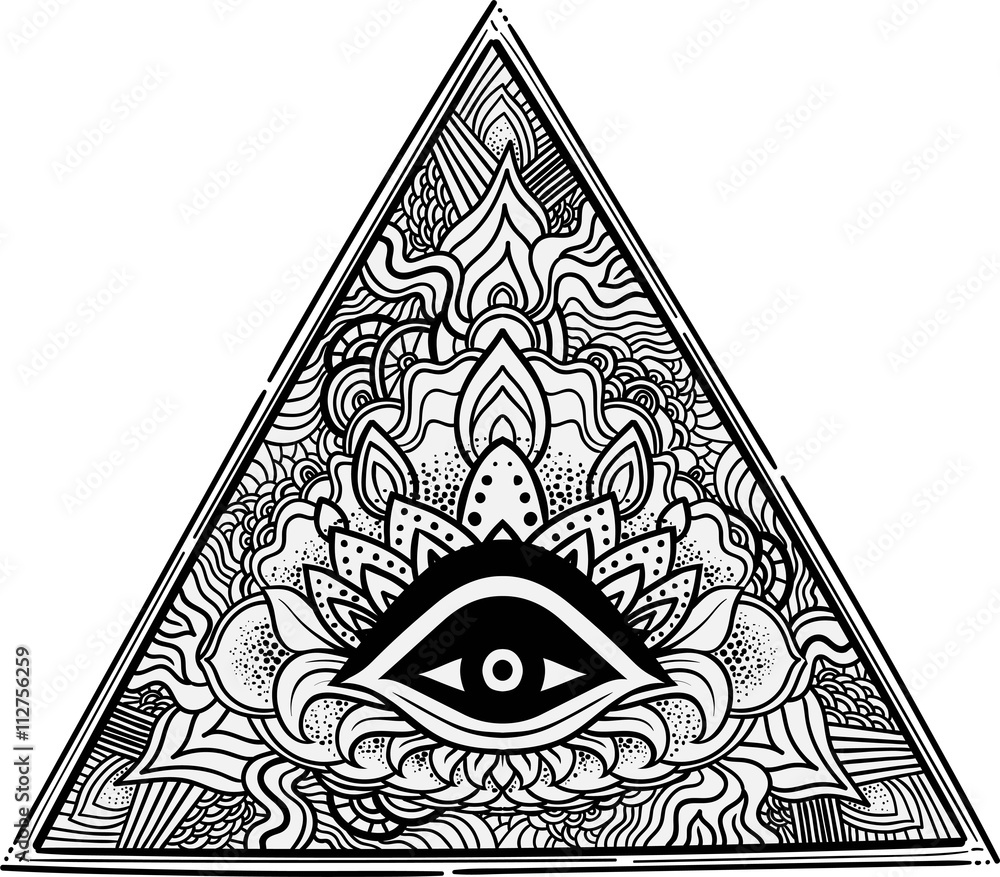 All seeing eye inside triangle pyramid. Stock Vector | Adobe Stock