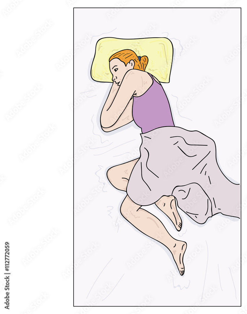 girl on the bed. vector illustration Stock Vector | Adobe Stock