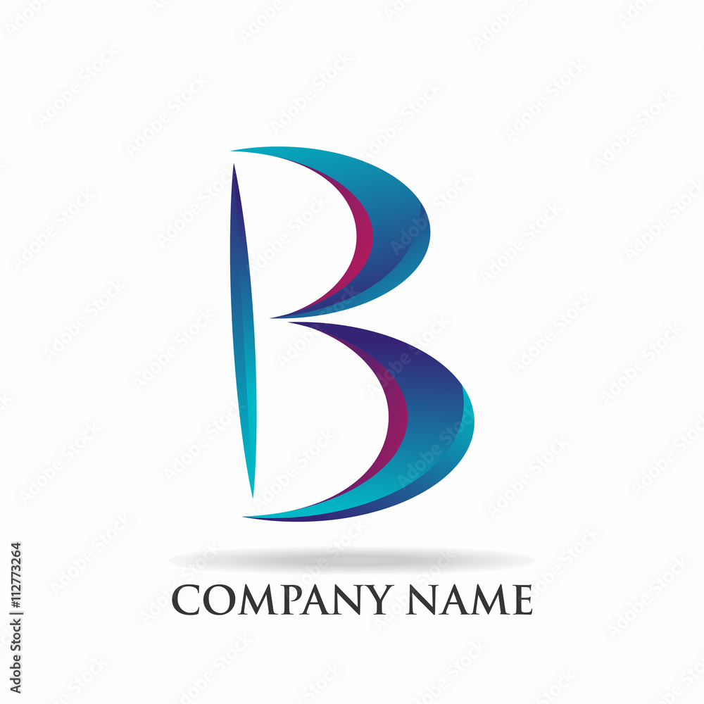 B Logo Blue Color Stock Vector | Adobe Stock
