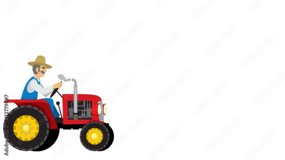 Tractor Cycle Isolated / Tractor cycle looping animation with alpha ...