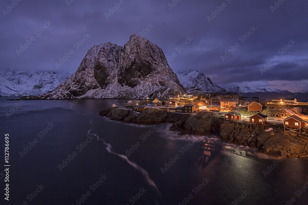 Village at Night Stock Photo | Adobe Stock