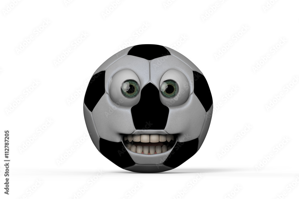 Smiling Football / lachender Fußball 3D rendering Stock Illustration ...