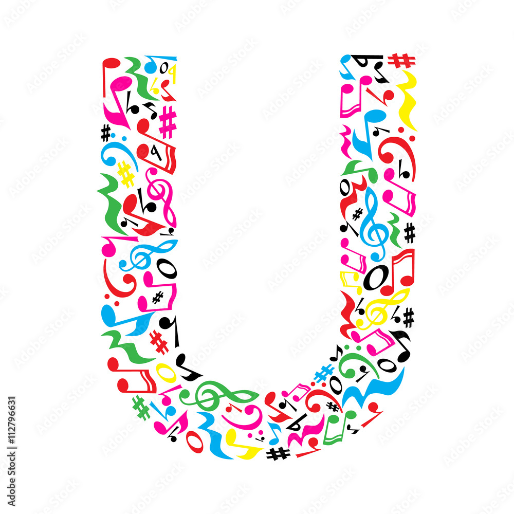Colorful Letter U
