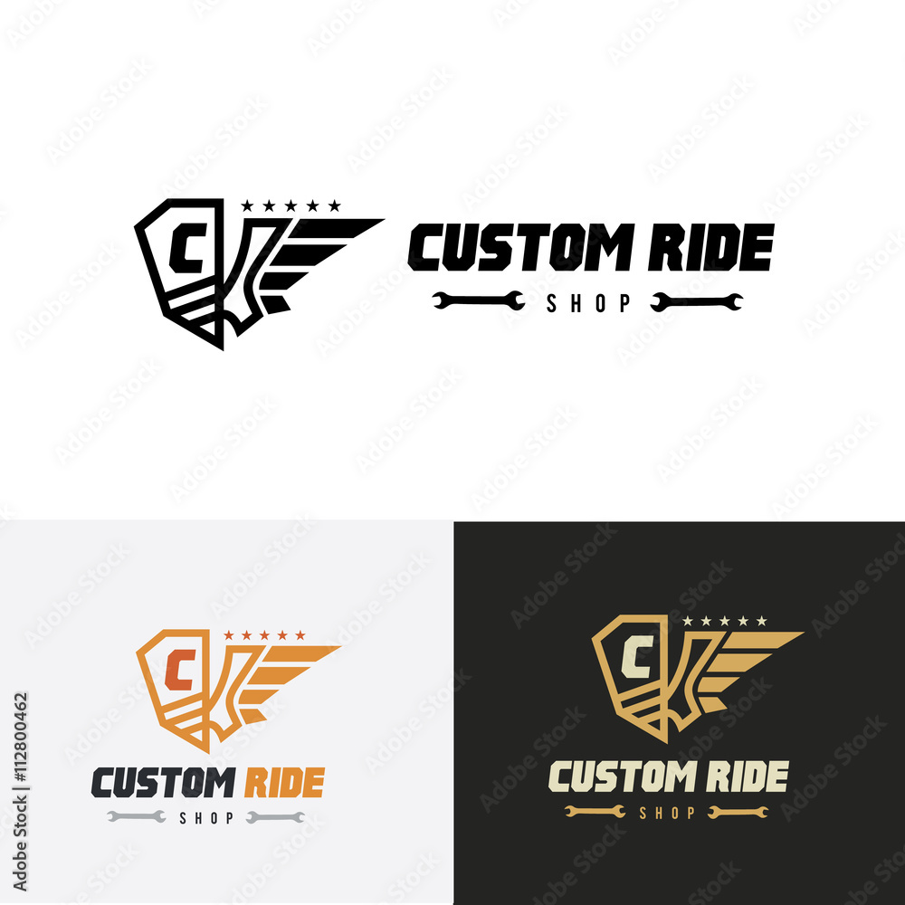 Motorcycle badge,custom ride logo,rider logo,automotive logo template ...