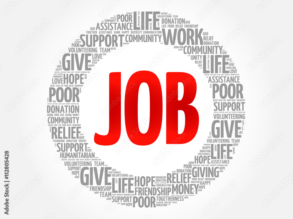 JOB word cloud collage, concept background Stock Vector | Adobe Stock