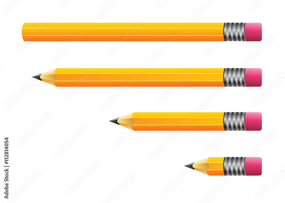 Pencils In Different Length And Sizes Stock Vector | Adobe Stock