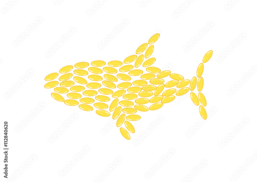 fish oil fish vector , omega 3 product Stock Vector | Adobe Stock
