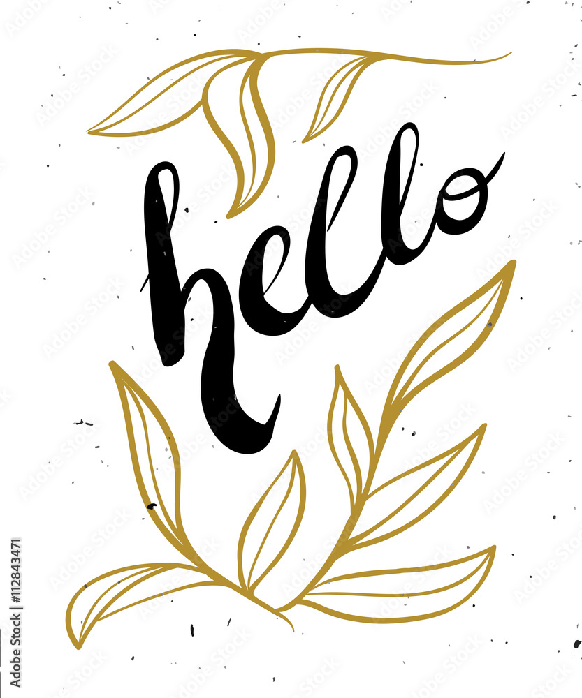Hand lettering, calligraphy black and gold style banners, labels, signs ...