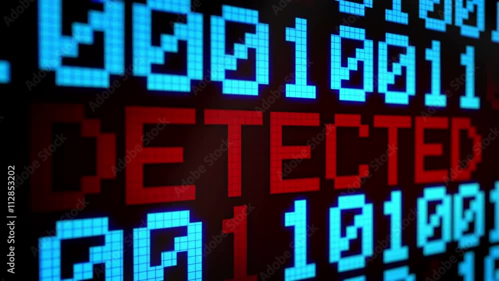 Looped Animated Background With Running Lines With Binary Code And