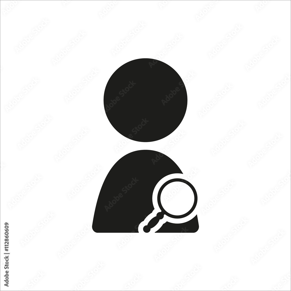 search user icon in simple black design Stock Vector | Adobe Stock