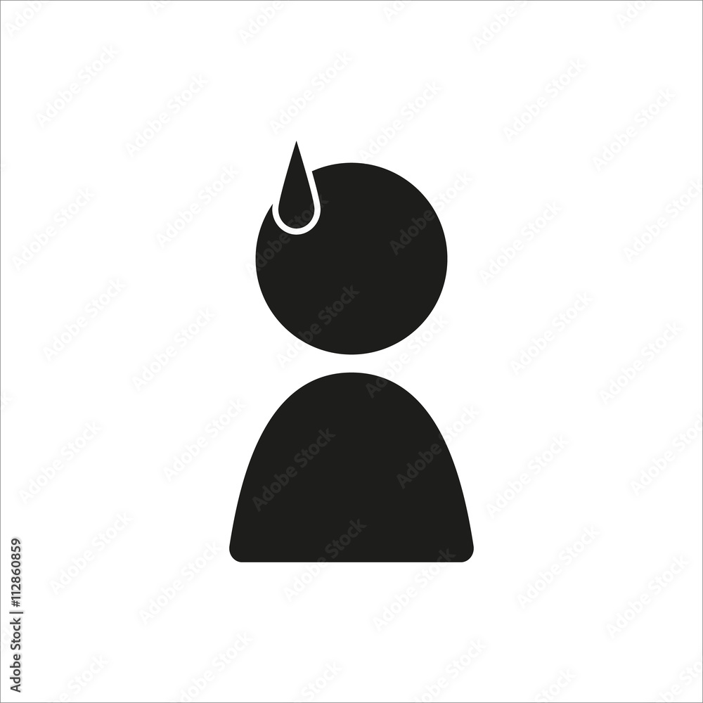 Emotion anime confusion icon in simple black design Stock Vector ...