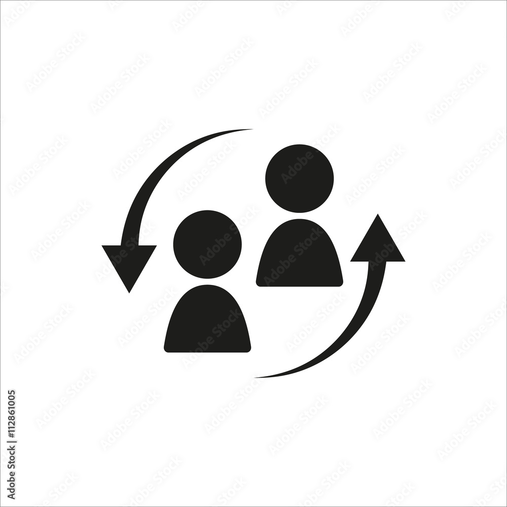 Staff turnover icon in simple black design Stock Vector | Adobe Stock
