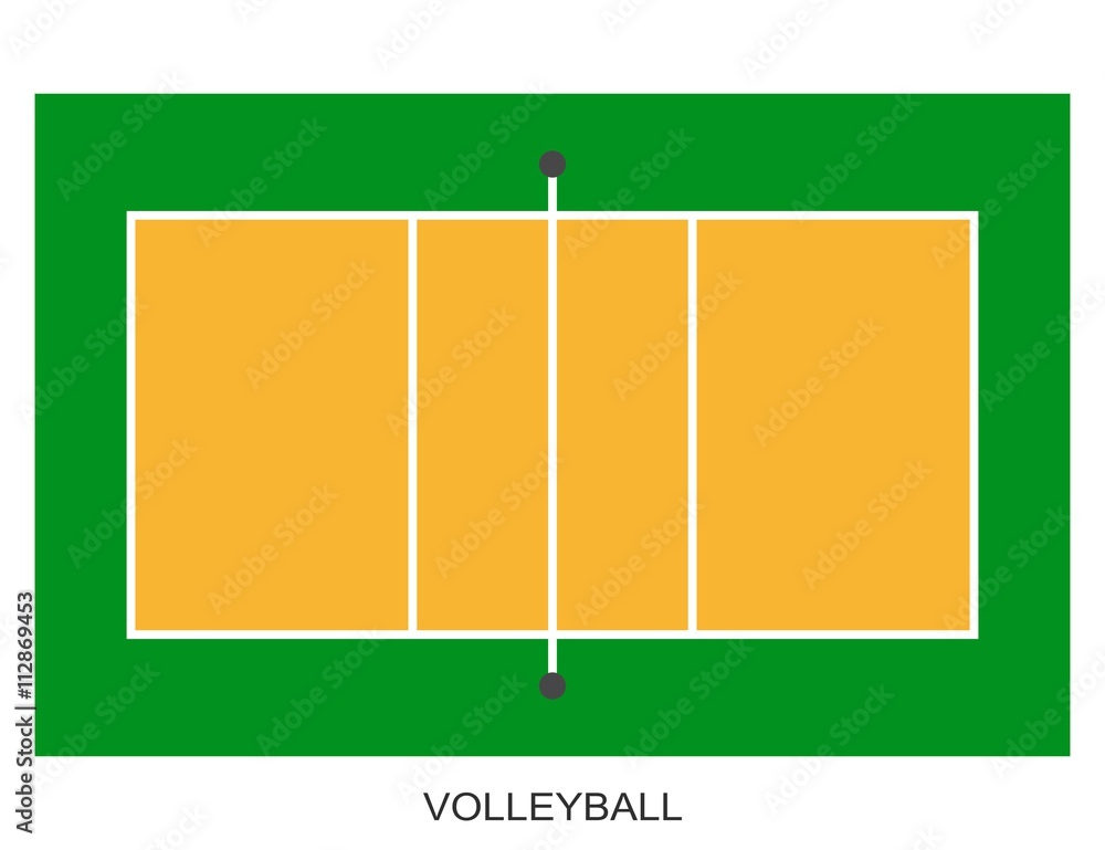 Volleyball court. Field isolated on white background Stock Vector ...