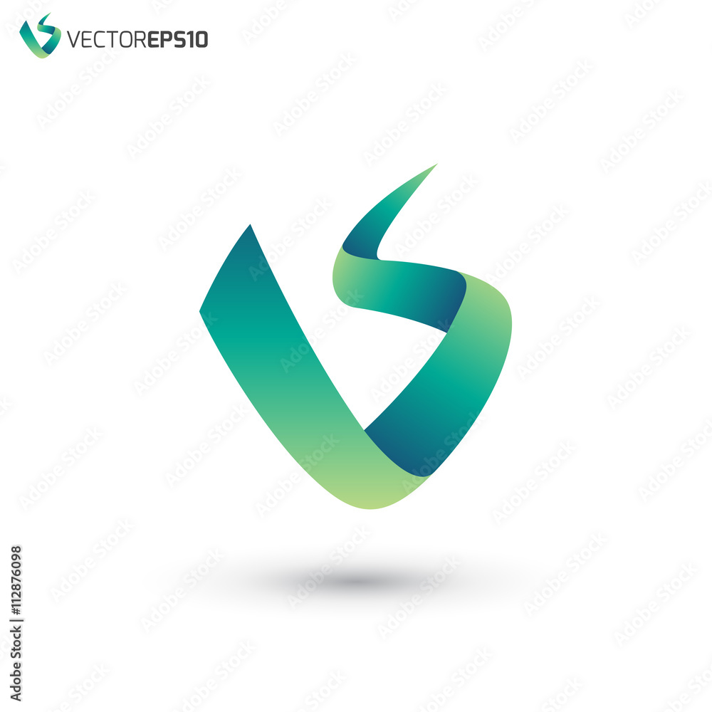 Abstract Letter V S Vector Logo Stock Vector | Adobe Stock