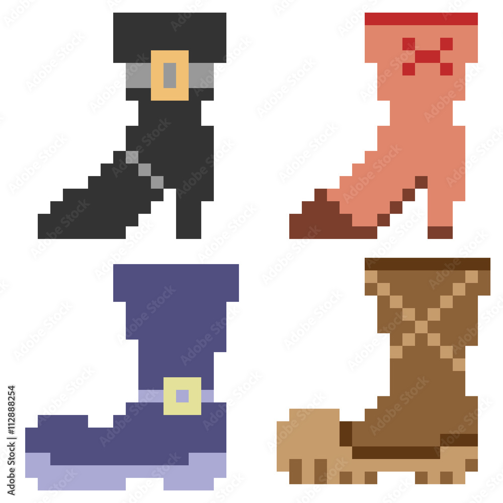 pixel art boot Stock Illustration | Adobe Stock