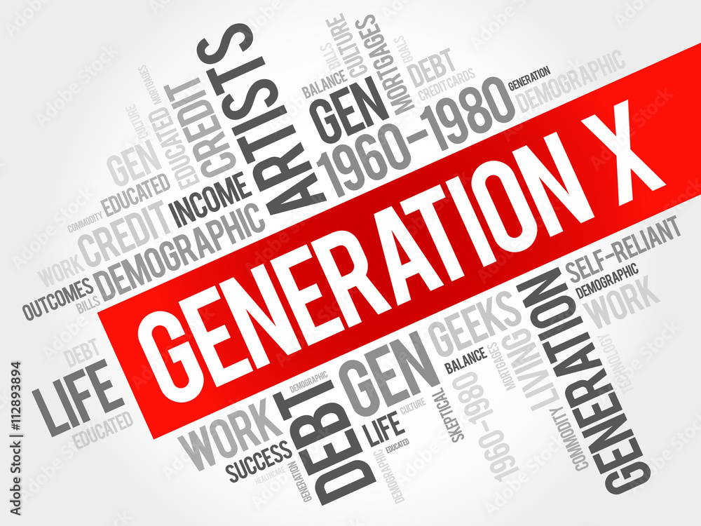 Generation X Word Cloud Concept collage background Stock Vector | Adobe ...