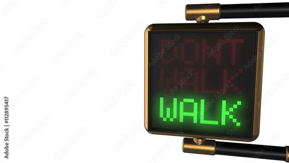 Looped animated background: 3d old-style golden street traffic light ...