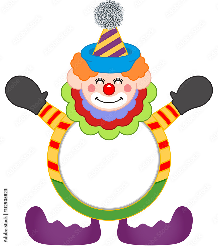 Vecteur Stock Adorable happy clown frame | Adobe Stock