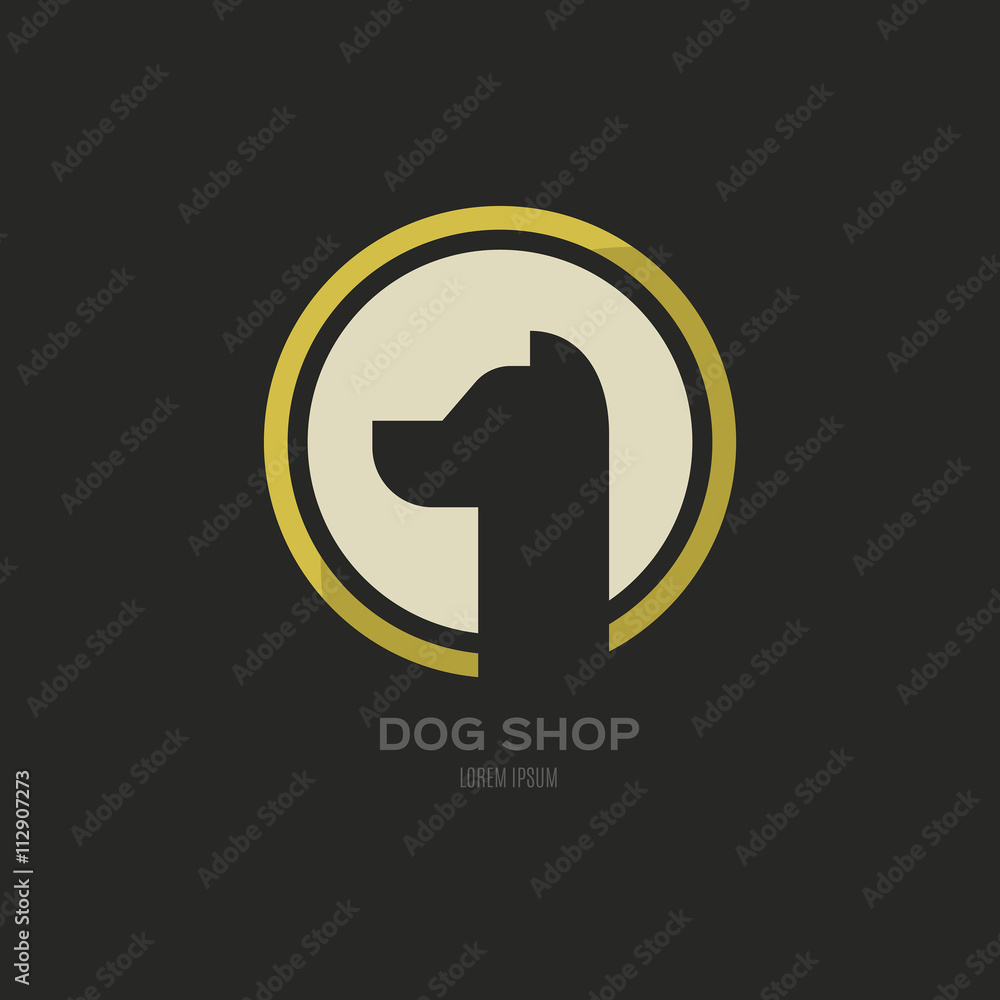 Logo with a dog Stock Vector | Adobe Stock