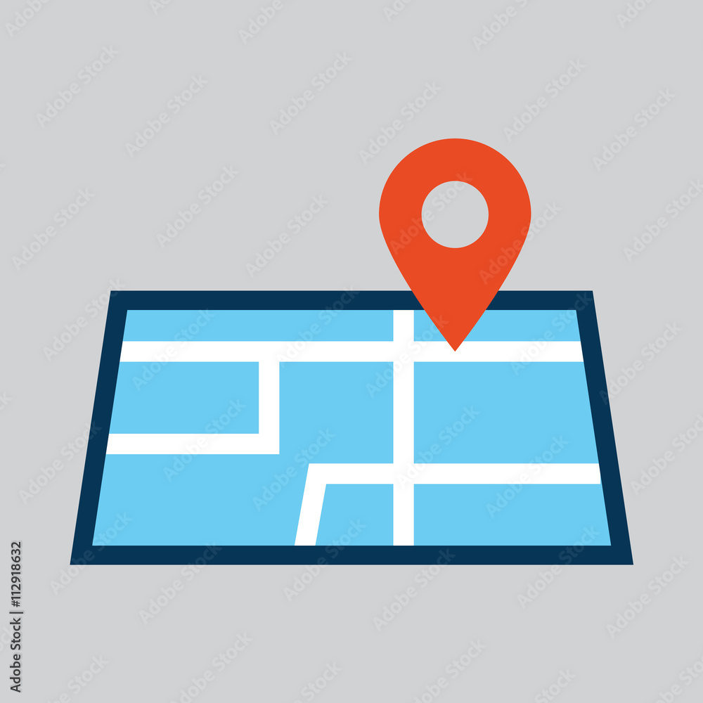 Simple Flat Map Icon Stock Vector | Adobe Stock