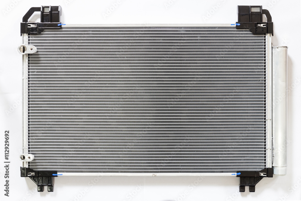 Car condenser radiator on white background. Radiator top view of Stock ...