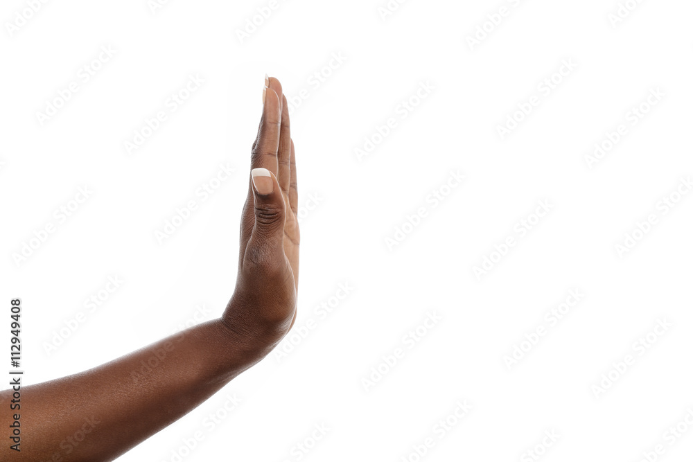 geste refus main femme noire africaine Stock Photo | Adobe Stock