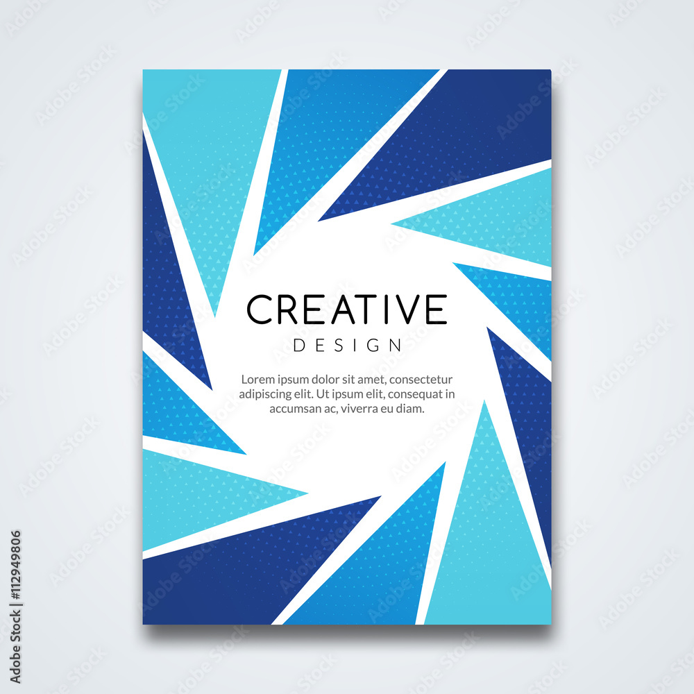Cover report colorful triangle geometric prospectus design background ...