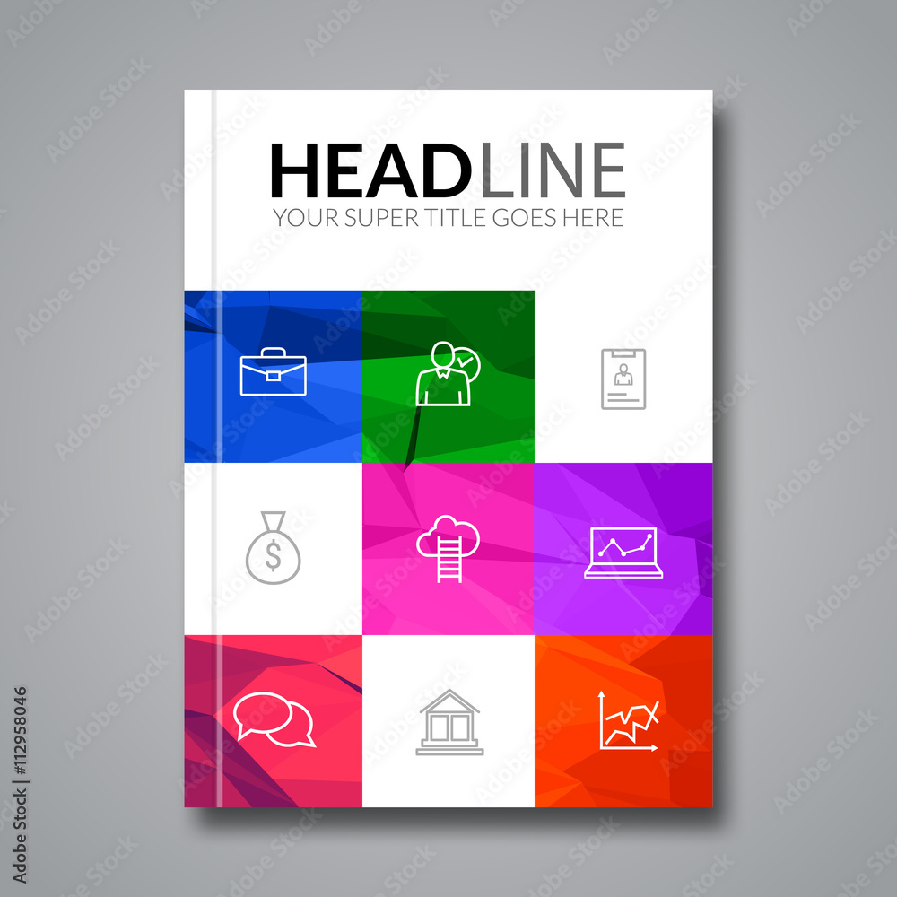 Cover report colorful pilygonal geometric prospectus design background ...