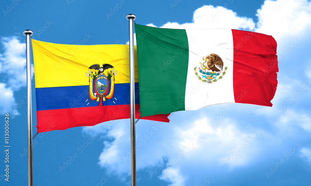 Ecuador flag with Mexico flag, 3D rendering Stock Illustration | Adobe ...