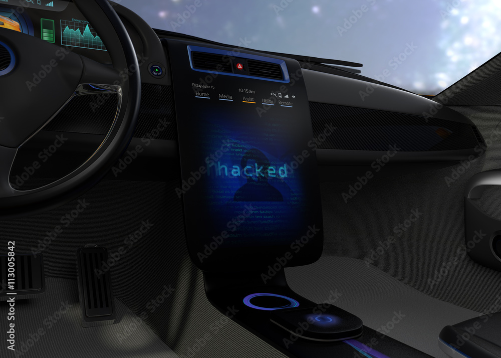 Vehicle console monitor showing screen shot of computer system was ...