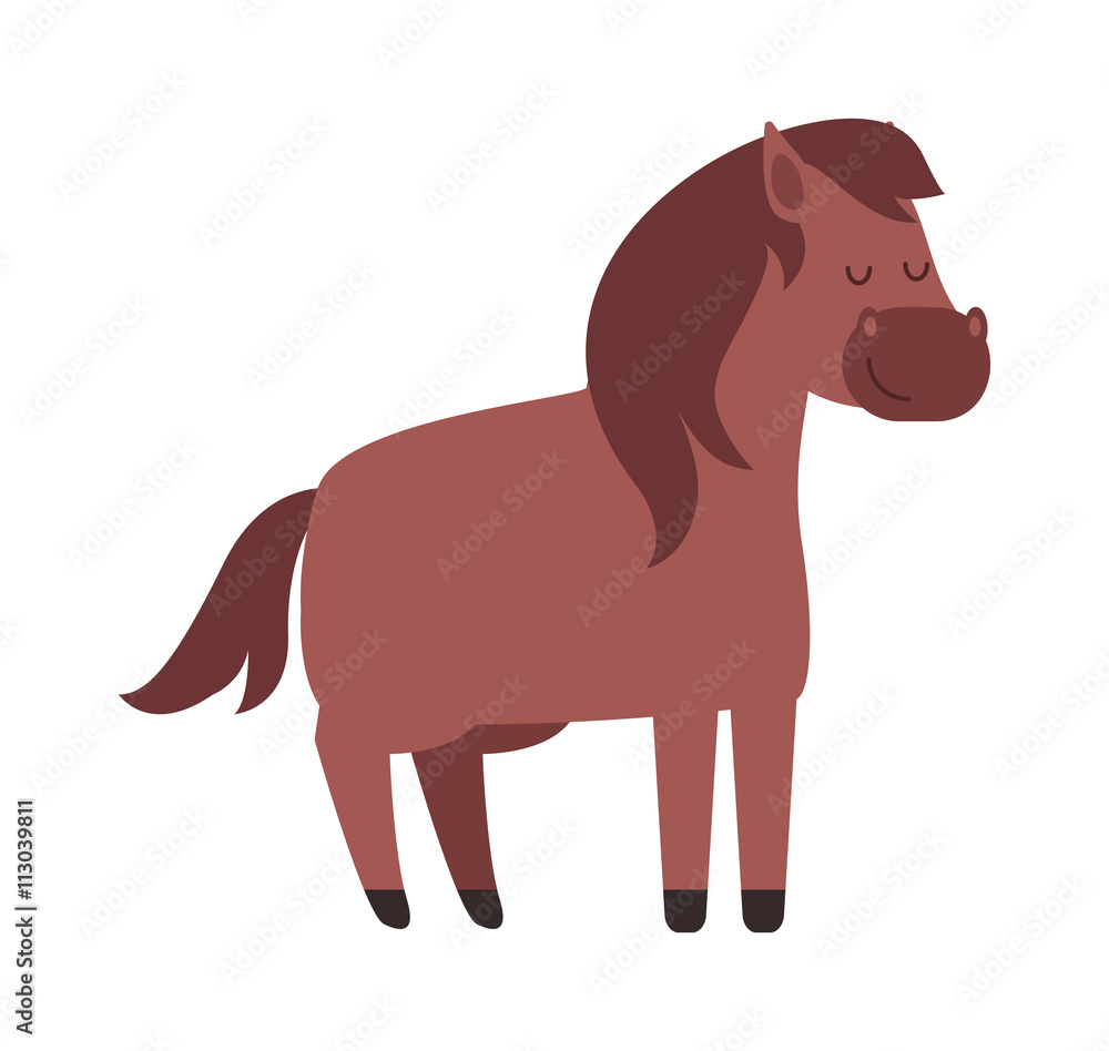 Cartoon pony vector illustration. Stock Vector | Adobe Stock