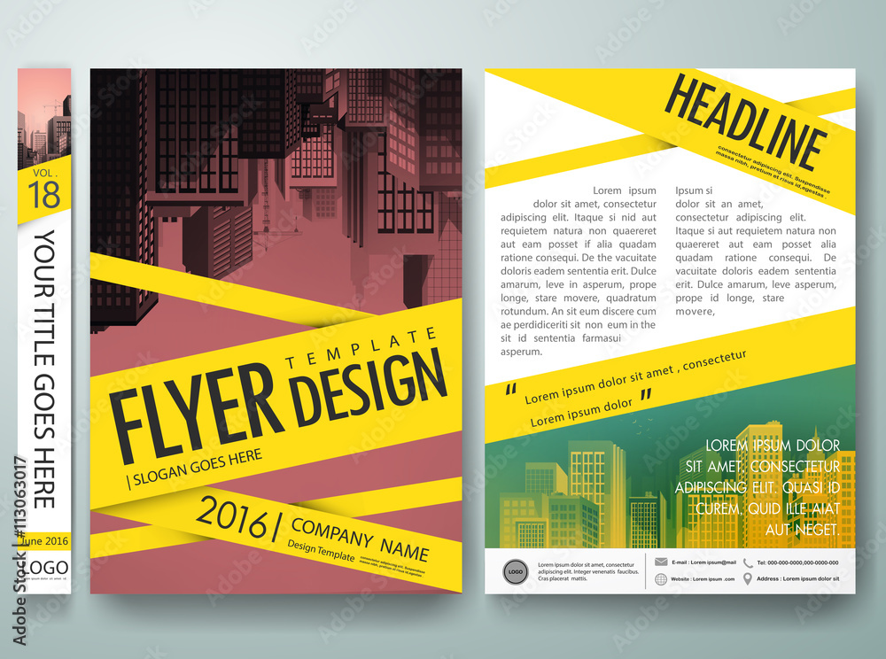 Flyers design template vector.Cover book portfolio presentation and ...