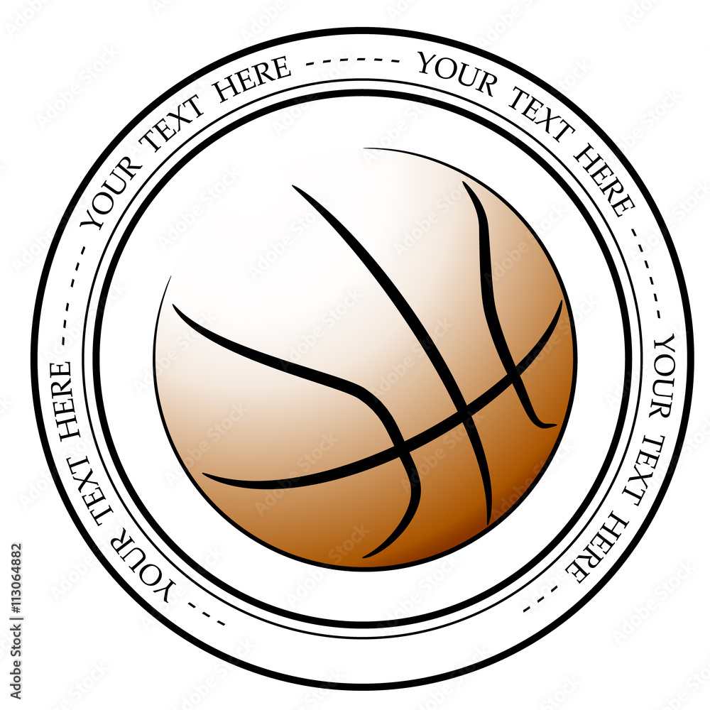Graphic basketball logo. Vector isolated illustration of a basketball ...