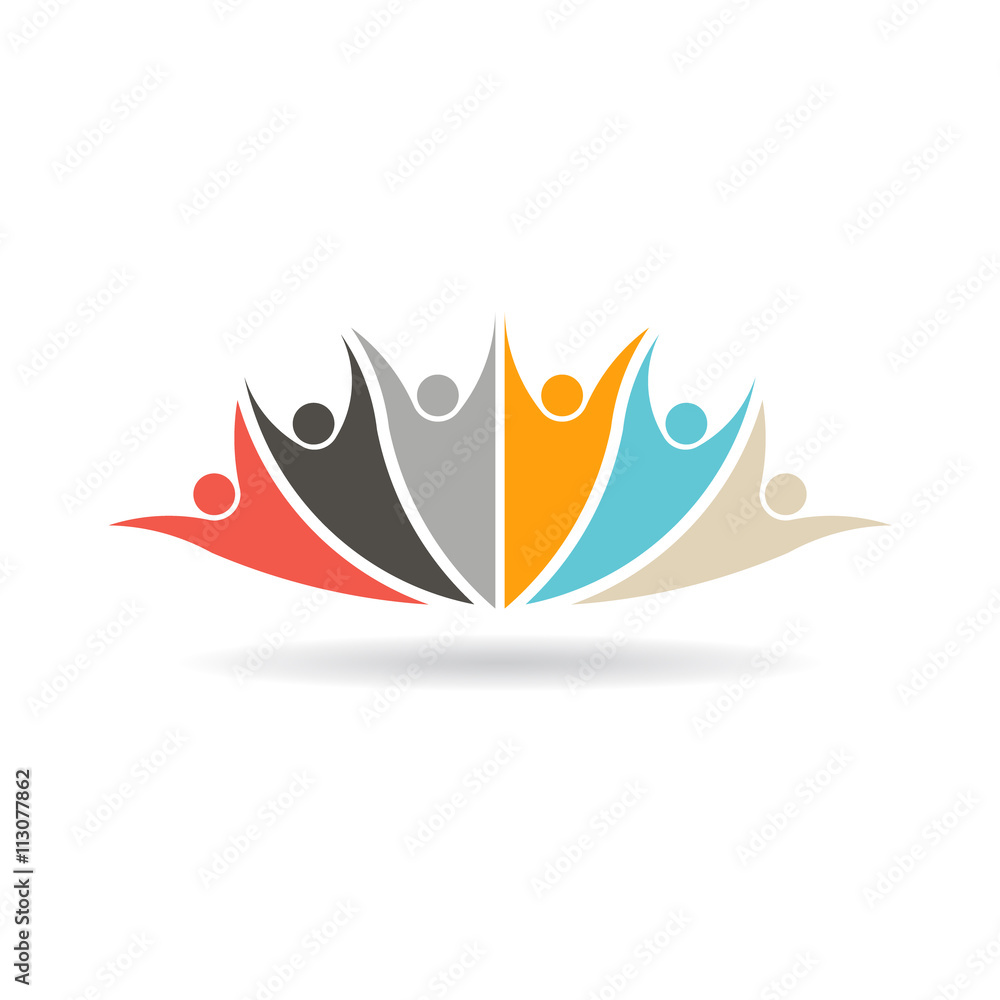 Winner Teaming People Logo Stock Vector | Adobe Stock