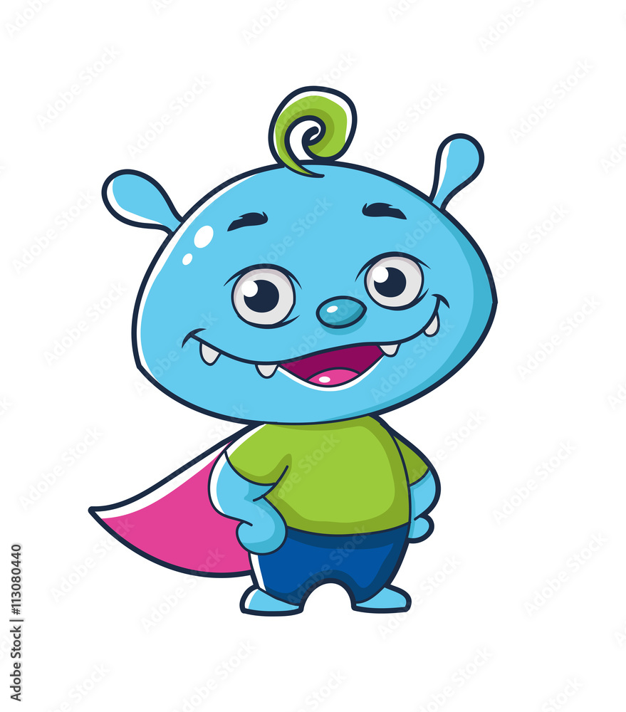 Blue Alien Character Stock Vector | Adobe Stock