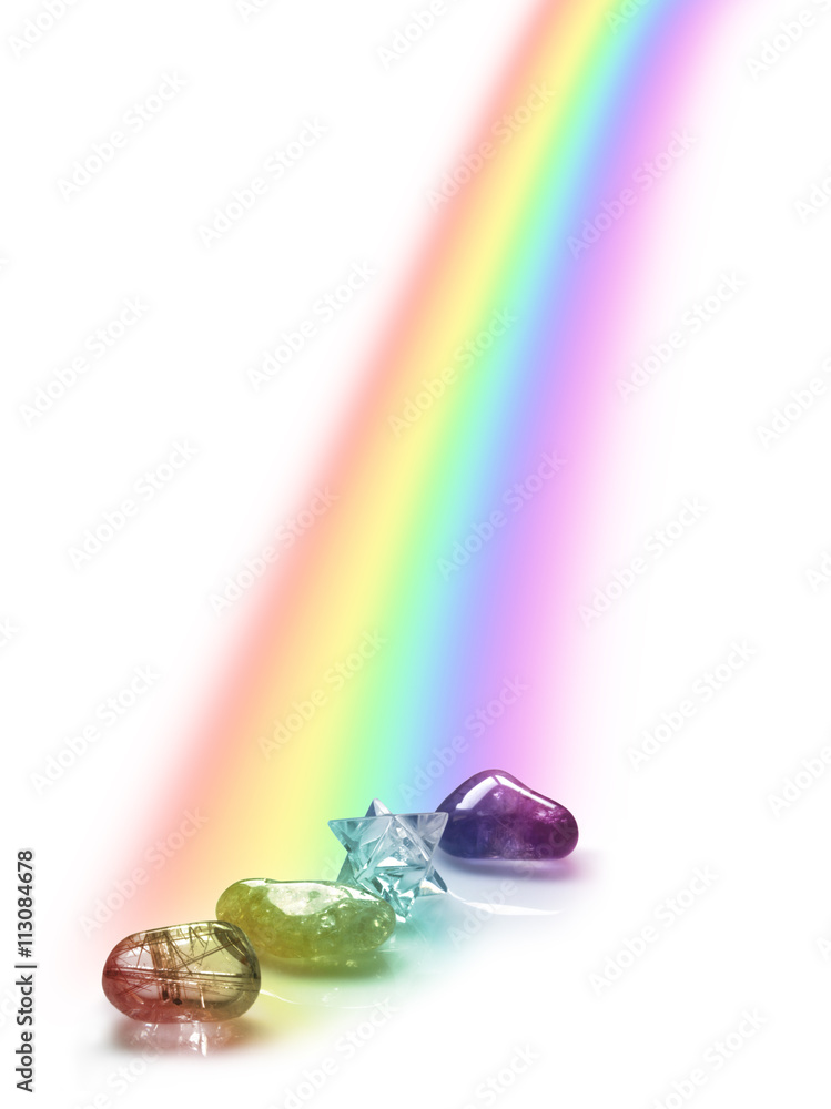 Rainbow Illuminated Healing Crystals - three crystals and a Merkabah ...