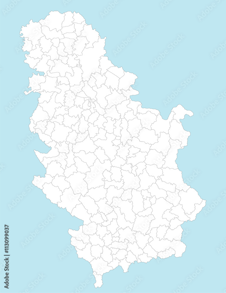 Large and detailed map of Serbia Stock Vector | Adobe Stock
