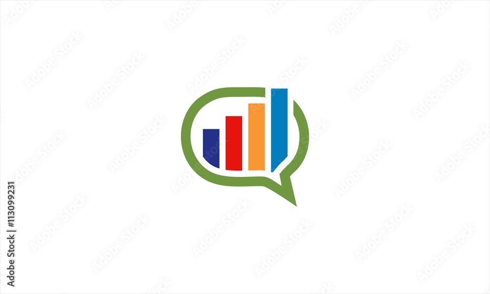 Chat Data Analysis Logo Stock Vector | Adobe Stock