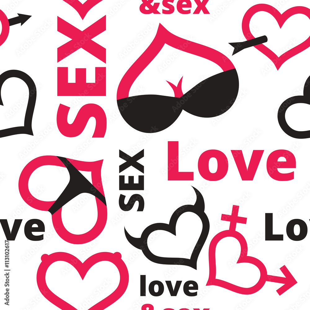Love And Sex Seamless Pattern Stock Vector Adobe Stock