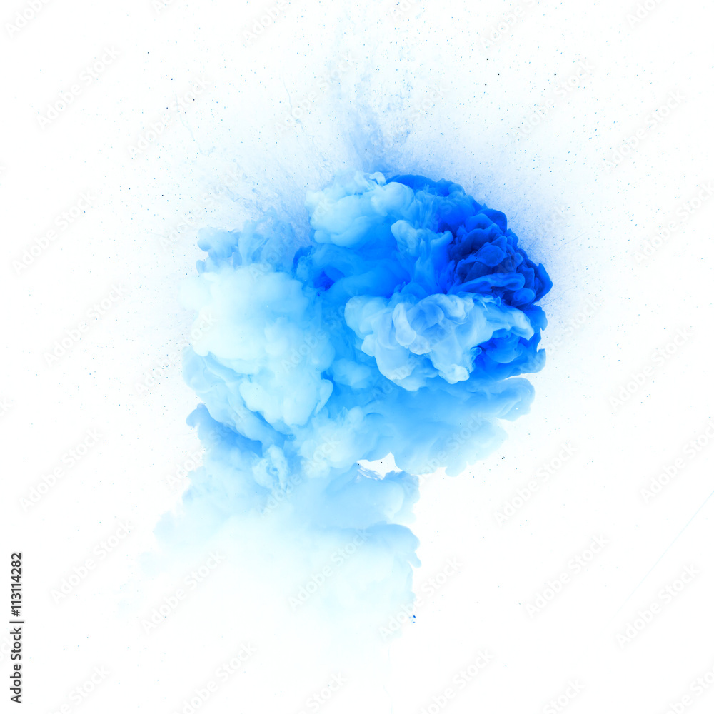 Blue explosion isolated on white background Stock Photo | Adobe Stock