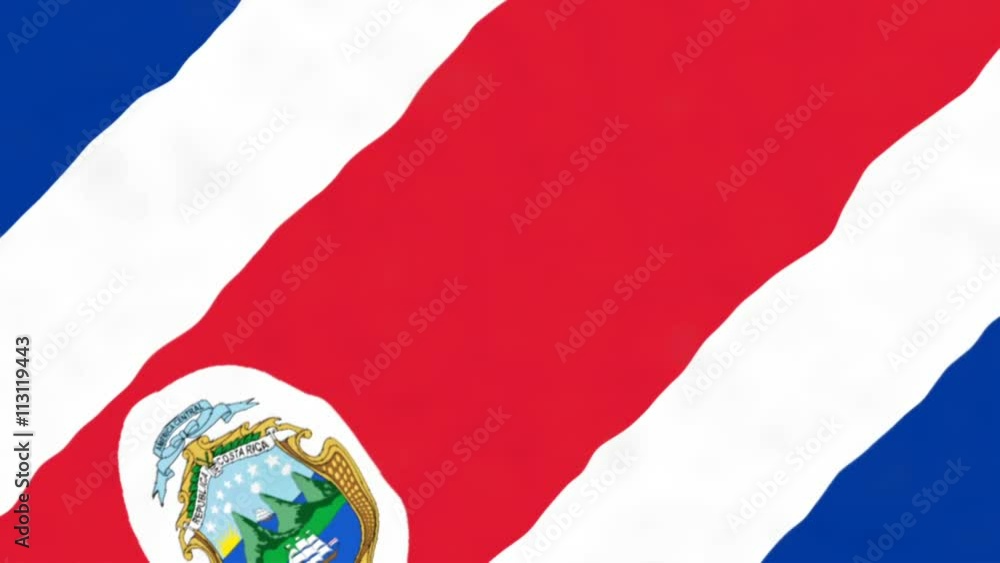 Flag of Costa rica. Official Costa rica flag. Waving Costa rica flag ...
